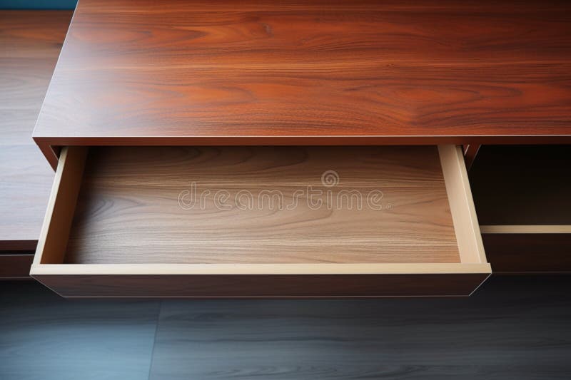 Minimalist Storage Empty Drawer Seen from a Stylish Top View Stock ...