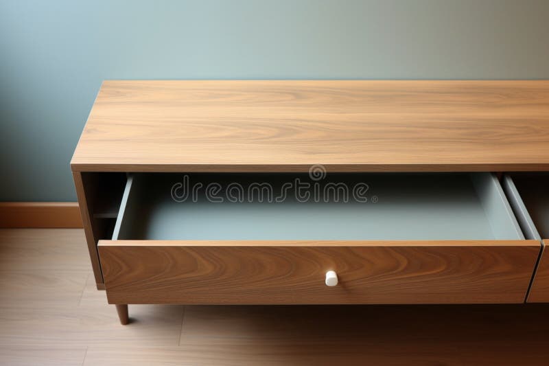Minimalist Storage Empty Drawer Seen from a Stylish Top View Stock ...
