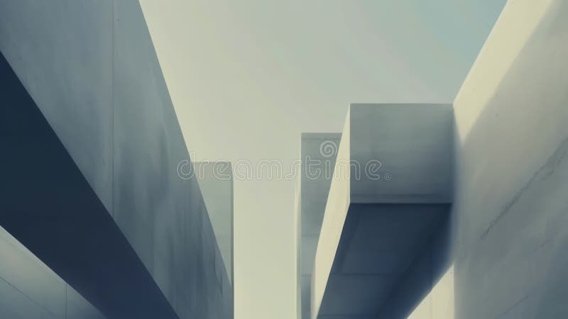 Minimalist Structures Fade into a Soft Muted Background Emphasizing the ...