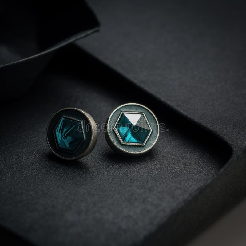 Minimalist Stud Earrings Logo with Gemstone in Block Print Stock ...