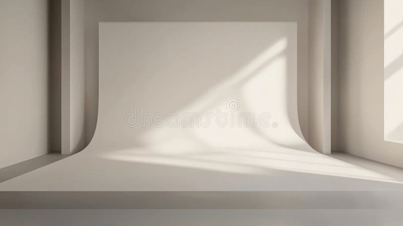 Minimalist Studio Backdrop with Soft Shadows and Neutral Tones Stock ...