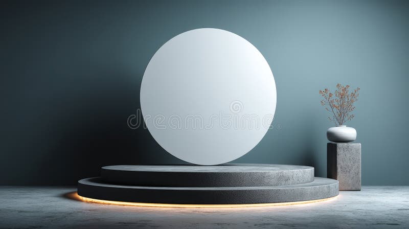 Minimalist Studio Setup with Circular Element and Soft Lighting on ...