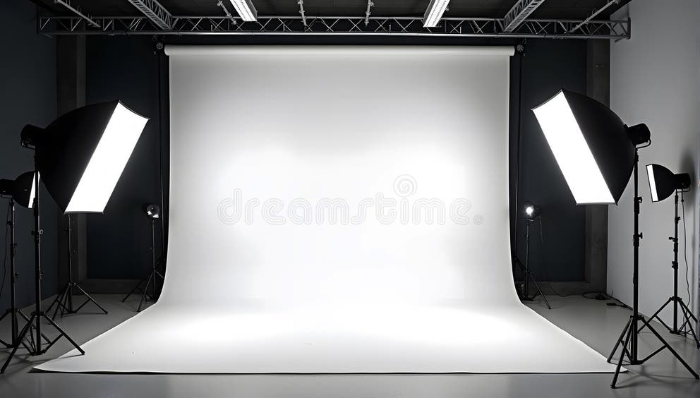 Minimalist Studio Setup with a Smooth Grey Floor Seamlessly ...