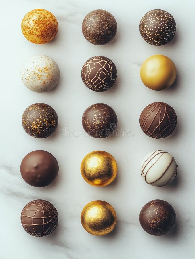 Minimalist Studio Shot of Assorted Artisan Chocolate Truffles for ...