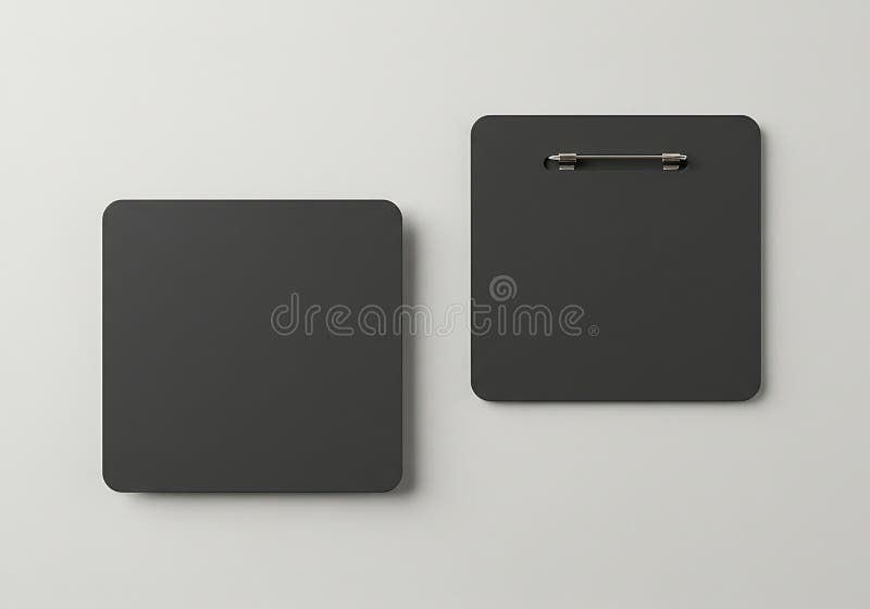 Square Black Pin Badge Mockups Showcasing Front and Back Designs on ...
