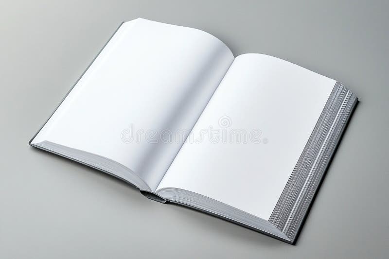 Open Book Mockup Blank White Pages Solid Gray Background Stock Photos ...