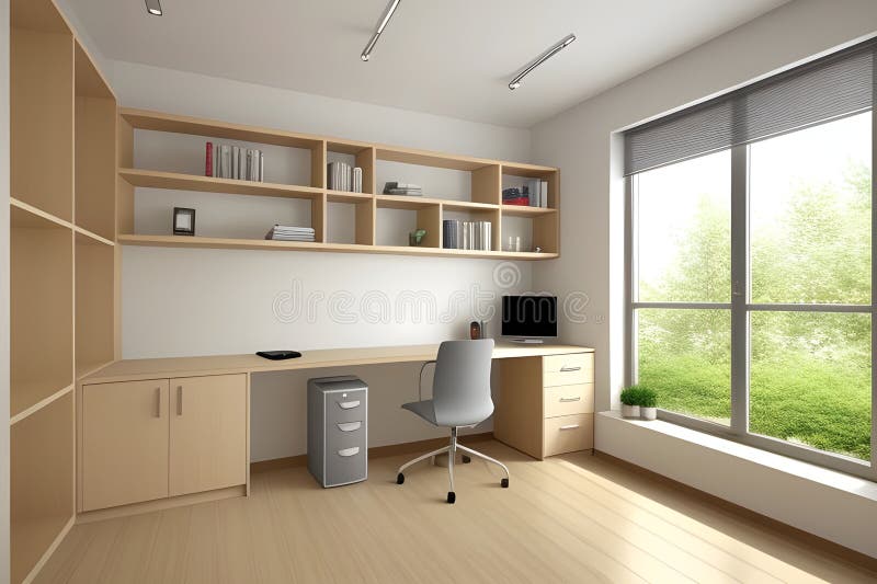 A Minimalist Study Room Design or Home Office Setup for Focused Work ...