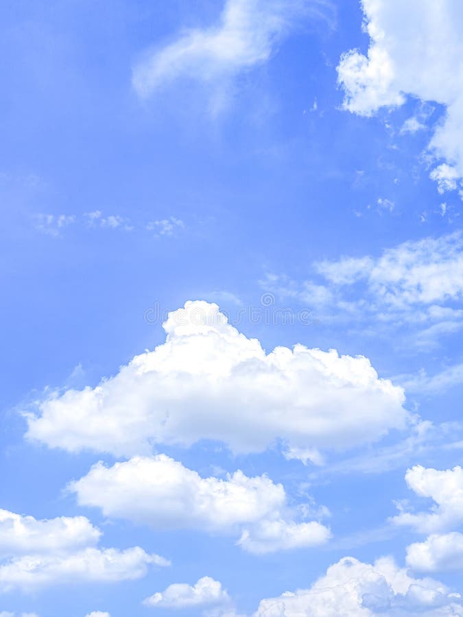 Minimalist Style Clear Sky Background with Beautiful Floating Clouds ...