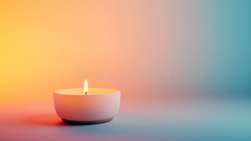 Glowing Candle Against Soft Gradient Background Stock Photos - Free ...