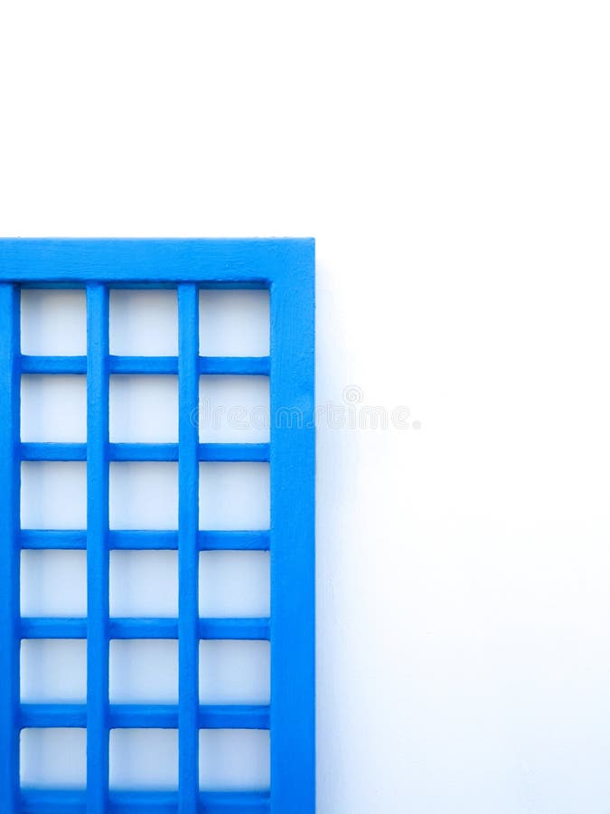 Minimalist Style Photo of a Blue Gate on a White Wall Background Makes ...