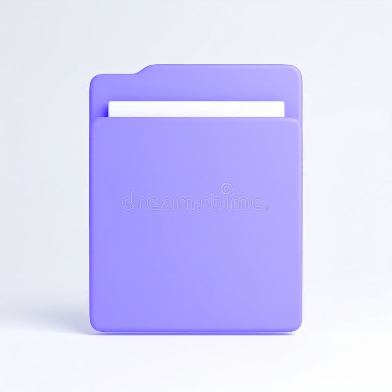 Minimalist Style Purple File Folder Icon on Transparent Background ...