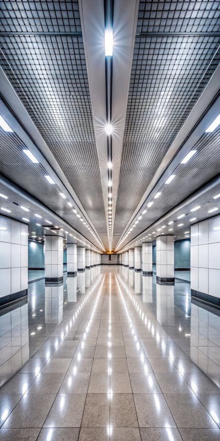 Modern Minimalist Subway Station with Soft Lighting and Sleek Design ...