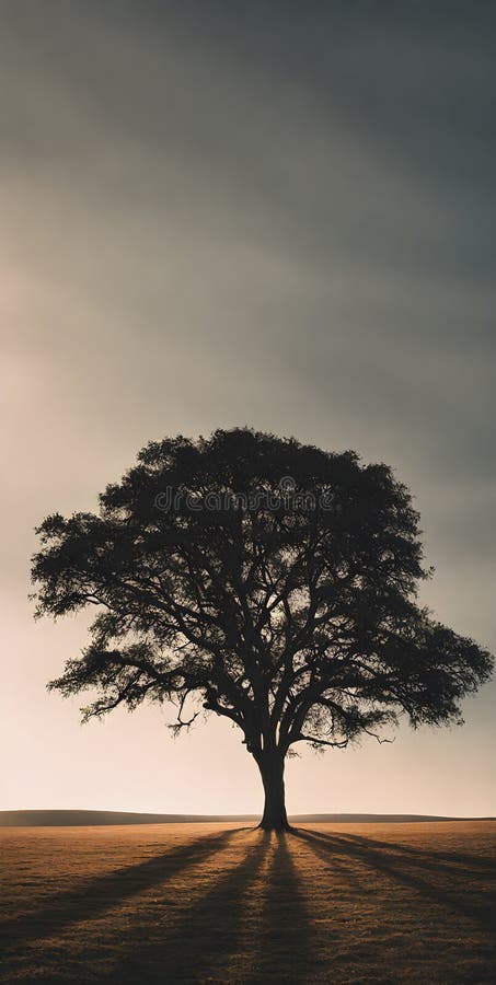 Minimalist Summer Landscape Basking Under the Bright Sun, Sparse Trees ...