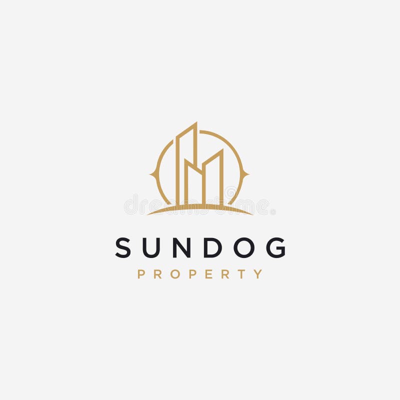 Minimalist Sun and Building Property Logo Icon Vector Template Stock ...