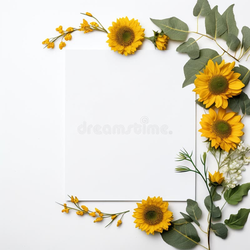 Minimalist Sunflower Frame Open Possibilities Stock Illustration ...
