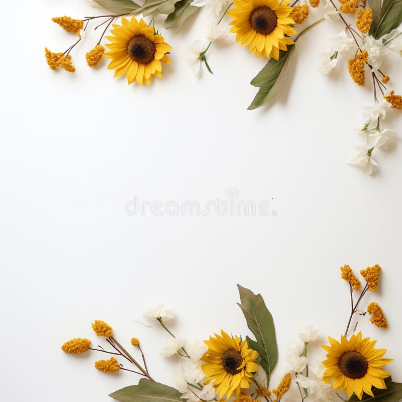 Minimalist Sunflower Frame Simple Beauty Stock Illustration ...