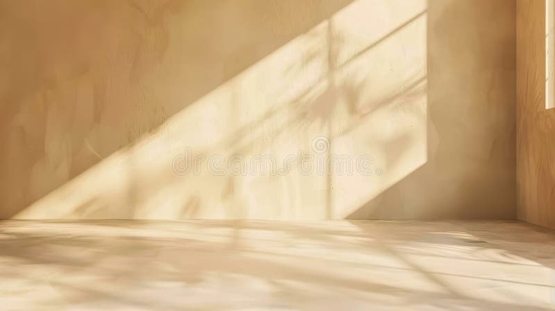 Minimalist Sunlit Room Interior with Warm Natural Light and Soft ...