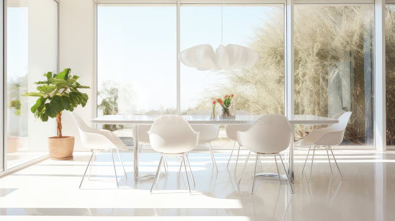 Minimalist sunny table stock illustration. Illustration of decor ...