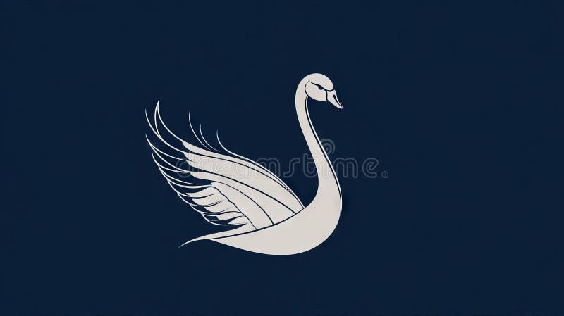 A Minimalist Swan Design Over a Light Blue Base Stock Illustration ...