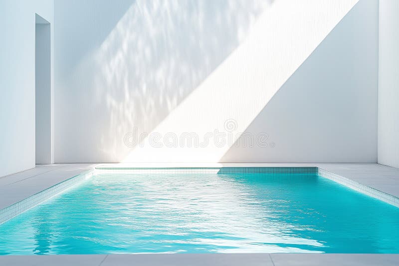 Minimalist Swimming Pool with Bright Blue Water, Close-up. Generated by ...