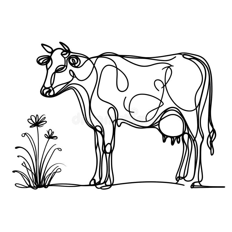 A Minimalist and Symbolic Depiction of a Cow on a Blank White Canvas ... A Minimalist and Symbolic Depiction of a Cow on a Blank White Canvas ...