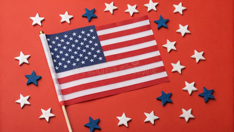 Minimalist Symbols of American Independence Day. Generative AI Stock ...