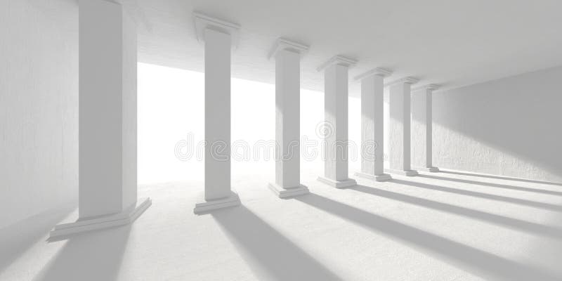 Minimalist Symmetrical Ancient Columns Architecture Stock Illustration ...