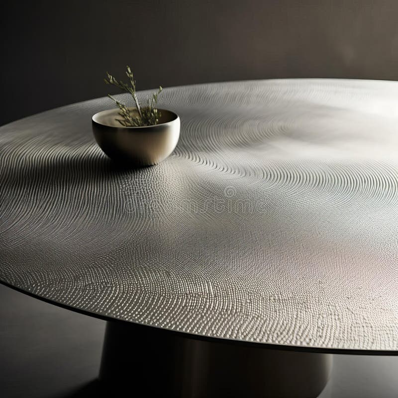 Minimalist Table Design with Natural Textured Pattern Accent Stock ...