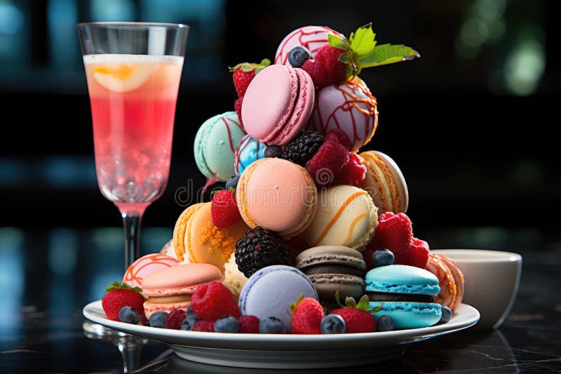 Minimalist Table Full of Delicate and Elegant Sweets., Generative IA ...