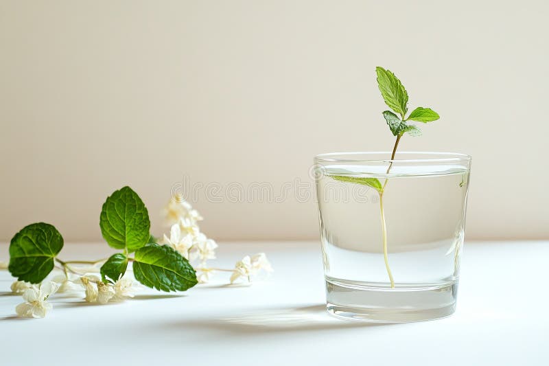 Minimalist Table Setup Single Glass Infused Water Stock Photos - Free ...