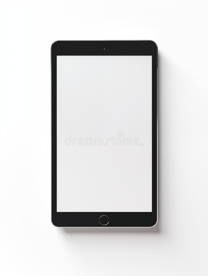 Minimalist Tablet with Blank Screen on White Background Stock ...