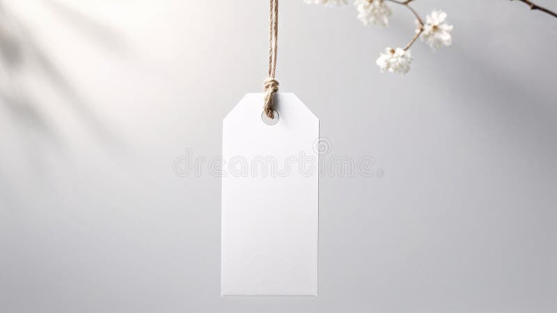 Minimalist Tag with Twine, Mockup Tag Stock Illustration - Illustration ...
