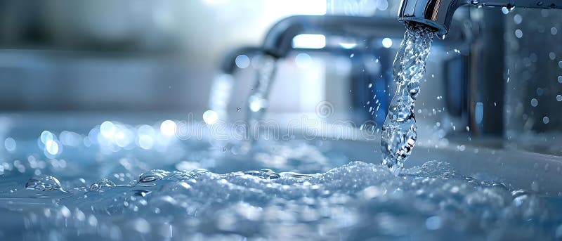 Minimalist Tap Elegance with Water Flow. Concept Minimalism, Tap ...