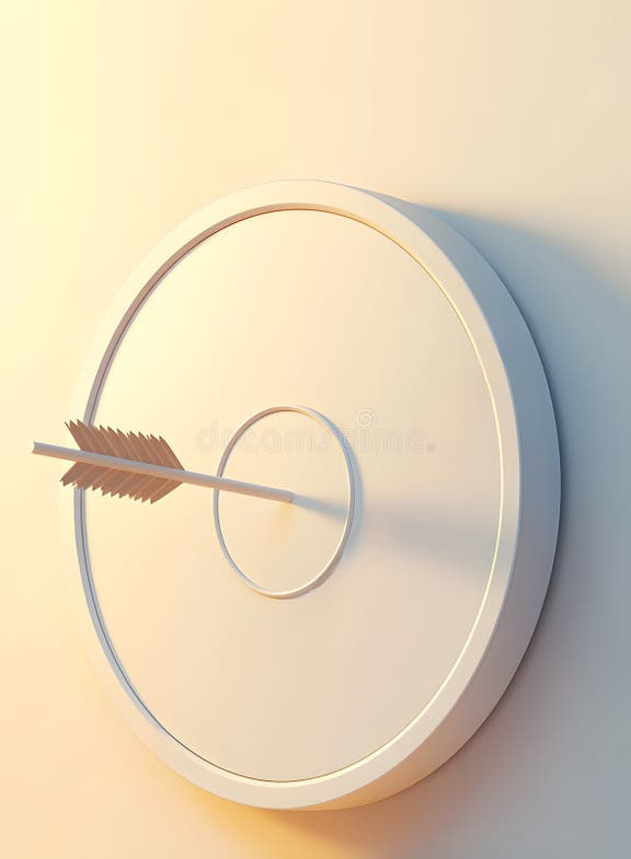 Minimalist Target with Arrow, Symbolizing Success Stock Illustration ...