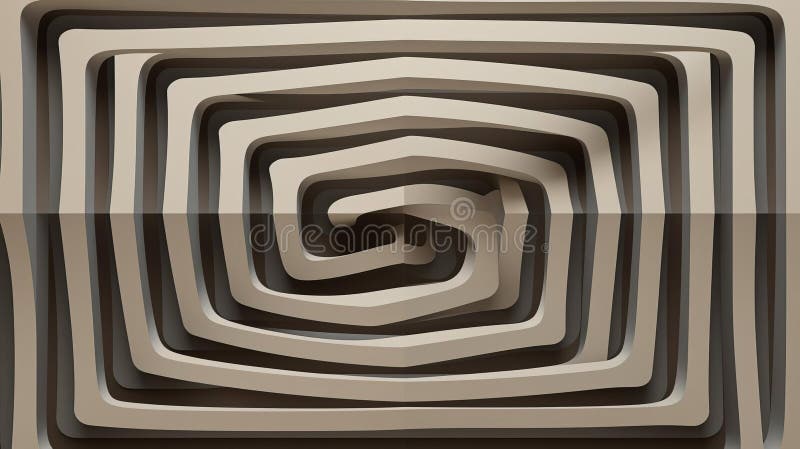 Minimalist Taupe Op Art Spiral Dimensionality Visual Tension Artwork ...