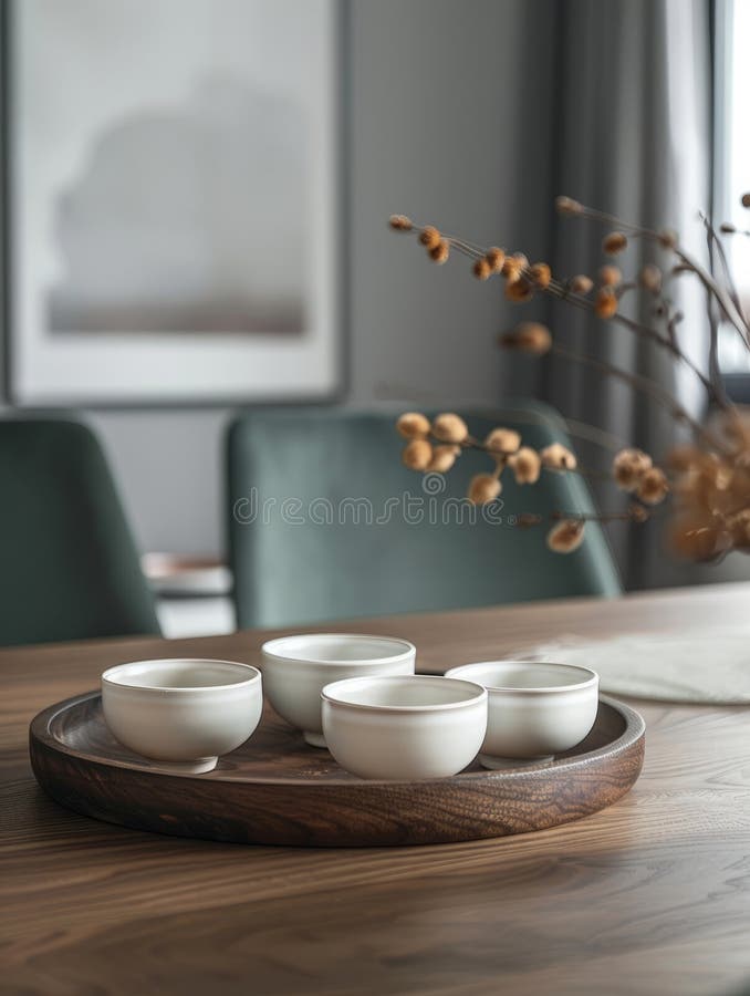 Minimalist Tea Set Wooden Tray Cozy Home Setting Stock Photos - Free ...