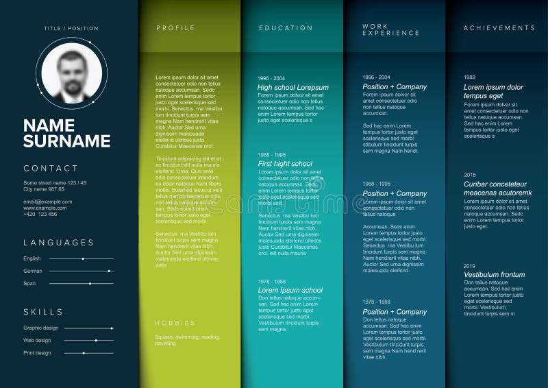 Minimalist Teal Resume Cv Template Stock Vector - Illustration of ... Minimalist Teal Resume Cv Template Stock Vector - Illustration of ...