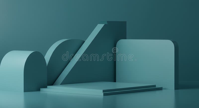 Minimalist Teal Stage Modern Abstract Product Display with Geometric ...
