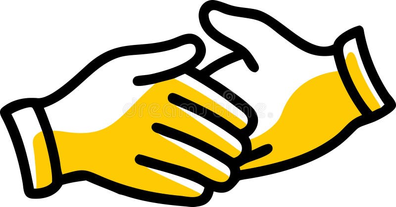 Minimalist Teamwork Icon – Two Hands Joining in Unity Stock ...