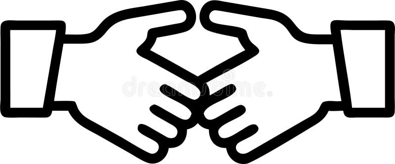 Minimalist Teamwork Icon – Two Hands Joining in Unity Stock ...