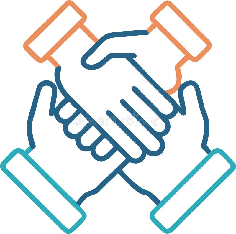Minimalist Teamwork Icon – Two Hands Joining in Unity Stock ...