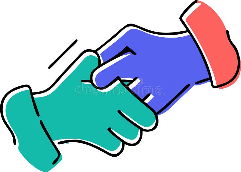 Minimalist Teamwork Icon – Two Hands Joining in Unity Stock ...
