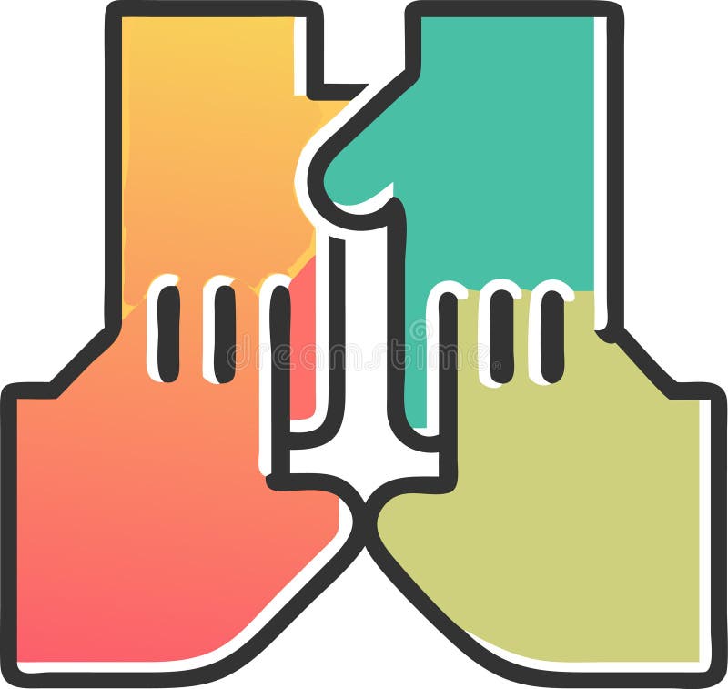 Minimalist Teamwork Icon – Two Hands Joining in Unity Stock ...