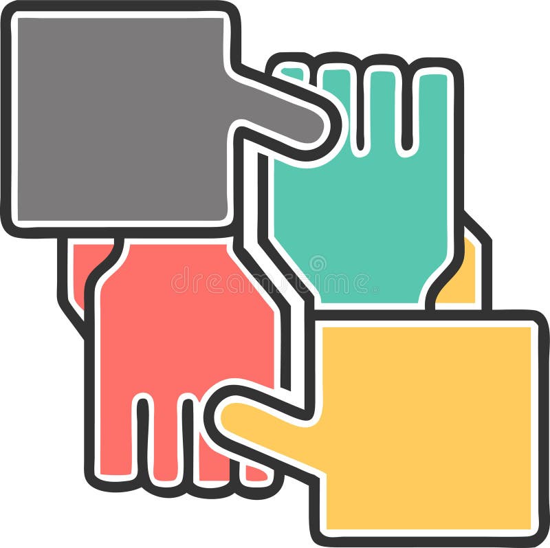 Minimalist Teamwork Icon – Two Hands Joining in Unity Stock ...