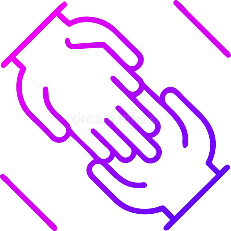 Minimalist Teamwork Icon – Two Hands Joining in Unity Stock ...