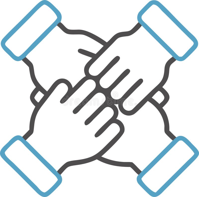 Minimalist Teamwork Icon – Two Hands Joining in Unity Stock ...