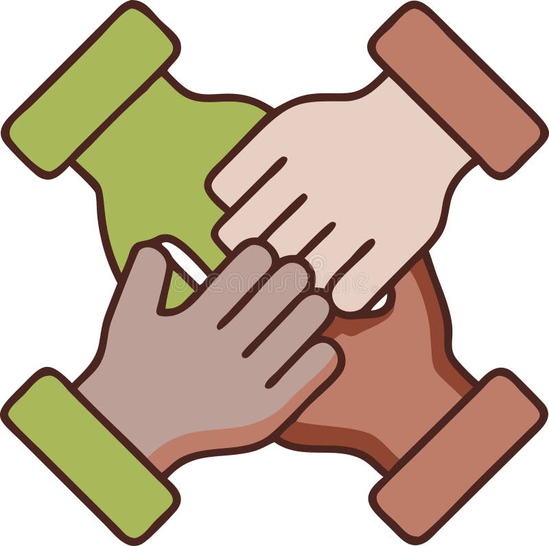 Minimalist Teamwork Icon – Two Hands Joining in Unity Stock ...