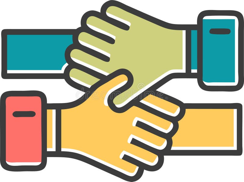 Minimalist Teamwork Icon – Two Hands Joining in Unity Stock ...