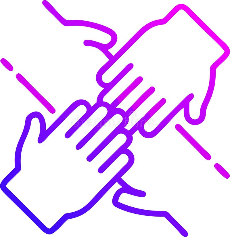 Minimalist Teamwork Icon – Two Hands Joining in Unity Stock ...