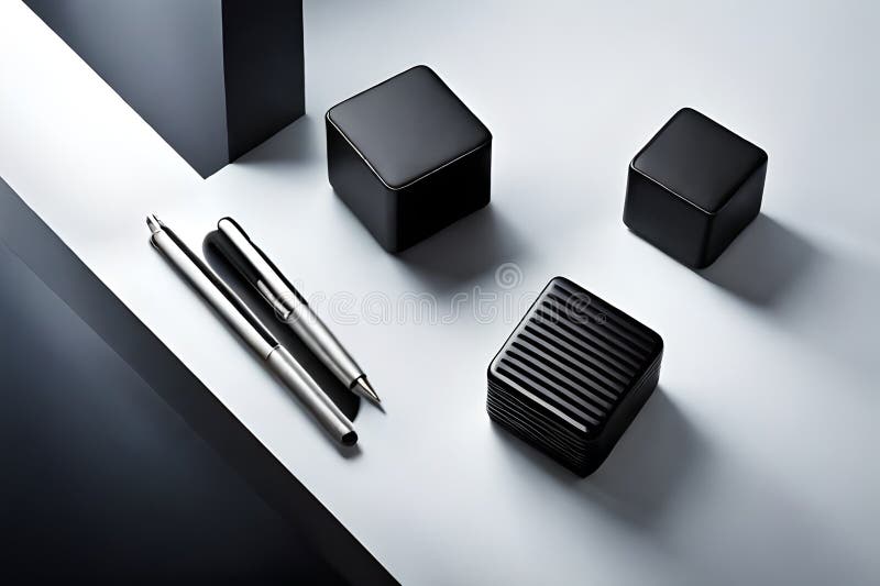 Minimalist Tech: a Compact Computer on a Luxurious Tabletop Stock ...